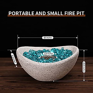 ECOLOVIDA Tabletop Fire Pit, Table Top Fire Bowl Outdoor Indoor Portable Personal Ethanol Fireplace Alcohol Fire Pot