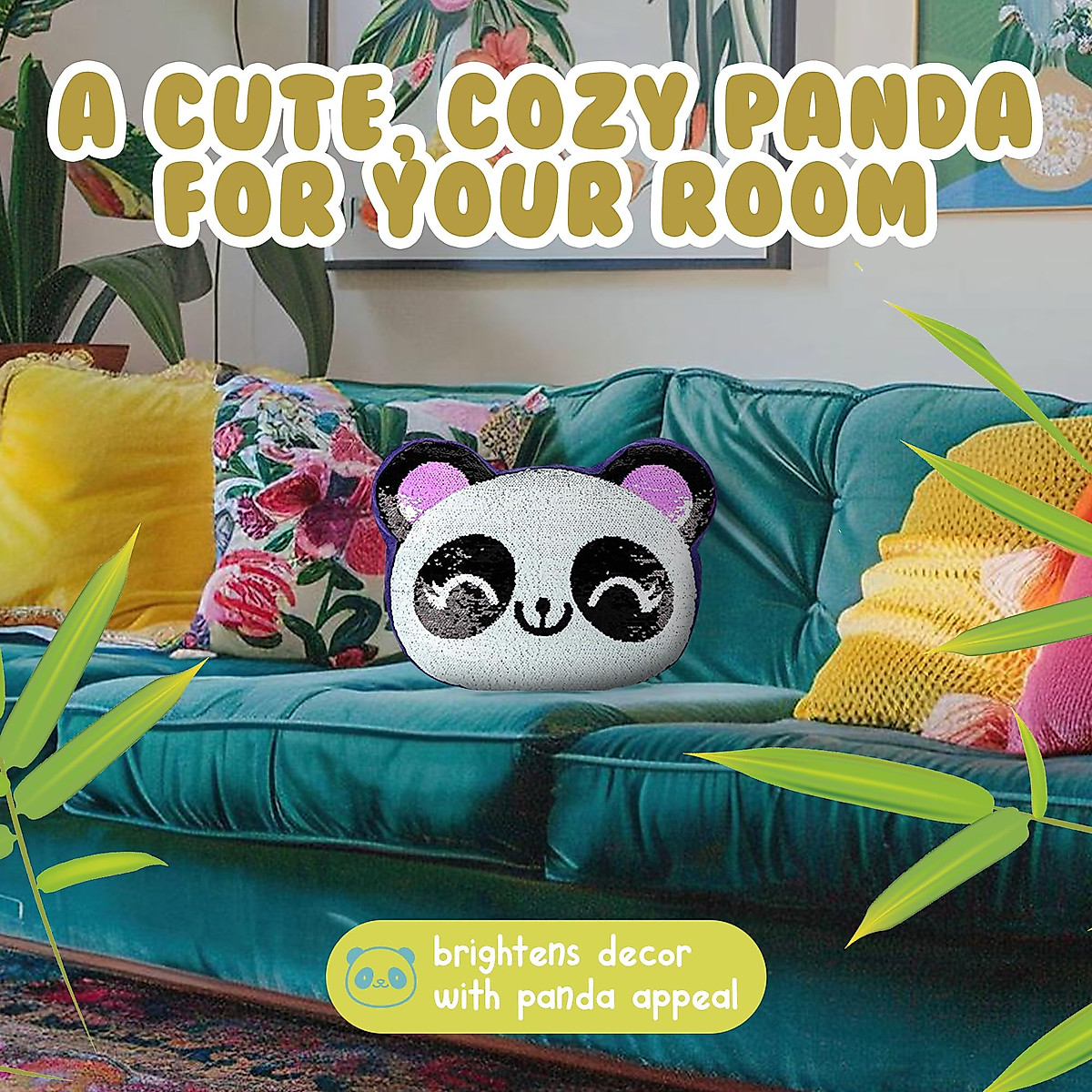 16” Reversible Sequin Pillow | Select your Favorite Colorful Design Llama, Narwhal, Panda, Penguin, Donut, Watermelon, Sloth, Alpaca & More | Playful Addition to Kids Bed or Playroom (Ice Cream)