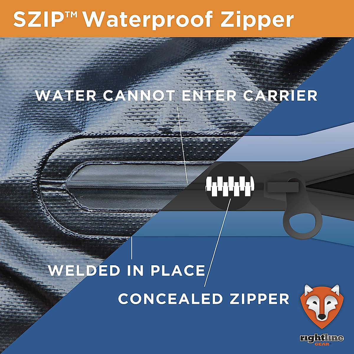 Rightline Gear Sport Jr Car Top Carrier, 10 cu ft Sized for Compact Cars, 100% Waterproof Zipper, Attaches With or Without Roof Rack