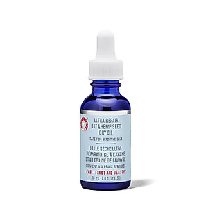 First Aid Beauty - Ultra Repair Oat & Hemp Seed Oil, Antioxidant-Rich Facial Oil with Colloidal Oatmeal, Helps Calm and Soothe Dry, Distressed Skin, Fragrance Free, Safe for Sensitive Skin, 1 oz
