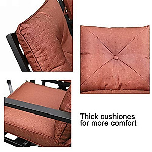 PatioFestival Outdoor Bar Stools Bar Height Patio Chairs Swivel Bar Stool Patio Furniture Tall High Counter Chair Bistro Set with Glass Top Table Back Padded Cushion for Balcony Pub