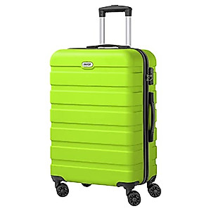 AnyZip Luggage PC ABS Hardside Lightweight Suitcase with 4 Universal Wheels TSA Lock Checked-Medium 24 Inch Apple Green