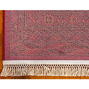 Unique Loom Tekke Collection Over-Dyed Saturated Traditional Torkaman Area Rug, 9 ft x 12 ft, Red/Black