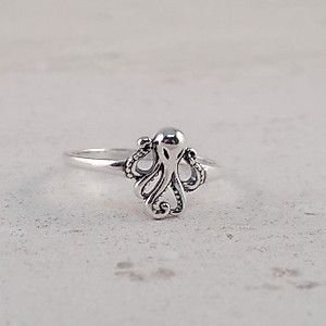 Boma Jewelry Sterling Silver Octopus Ring, Size 7