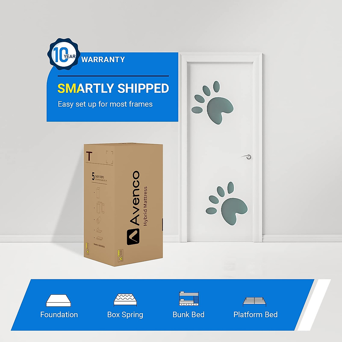 Twin Mattress, 10 Inch Hybrid Twin Size Mattress in a Box with Gel Memory Foam & Individually Wrapped Pocket Coils Innerspring Mattress, Medium Firm, Support & Pressure Relief, CertiPUR-US Certified