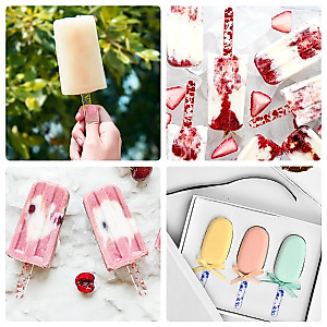 20 Pieces Reusable Acrylic Popsicle Sticks 4.5 Inch Popsicle Mold Sticks for DIY Ice Pop, Cake Pop,Candy Desert Making Crafts (Colorful)