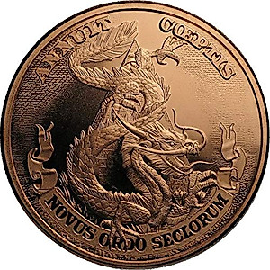 2019 Mini Mintage 1 oz .999 Pure Copper Round/Challenge Coin (#130 Dollar Dragon (2 oz))