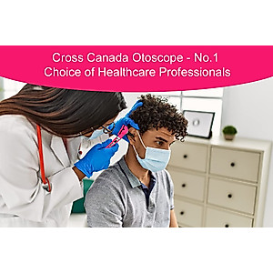 Cross Canada 11-080 Physician Fiber Optic LED Pocket Otoscope Diagnostic Set - Pink