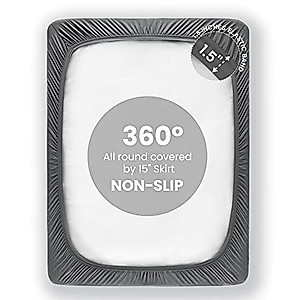 SONIVE Waterproof Mattress Pad Ultra Fluffy Soft Breathable Noiseless Quilted Fitted Mattress Protector Premuim Alternative Filling Topper Deep Pocket up to 21'' （Grey, Queen）