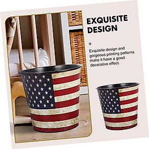 FONDOTIN American Flag Bathroom Trash Can Flag Waste Basket Bedroom Living Room Stylish Design