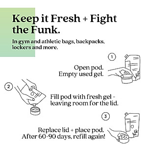 Azuna All-Natural Odor Remover Gel, Small Gym Bag | Air Purifier with Tea Tree Oil | Plant-Based & Long Lasting | For Smoke & Pet Odor | Athlete, 2 oz. (3 Pack)