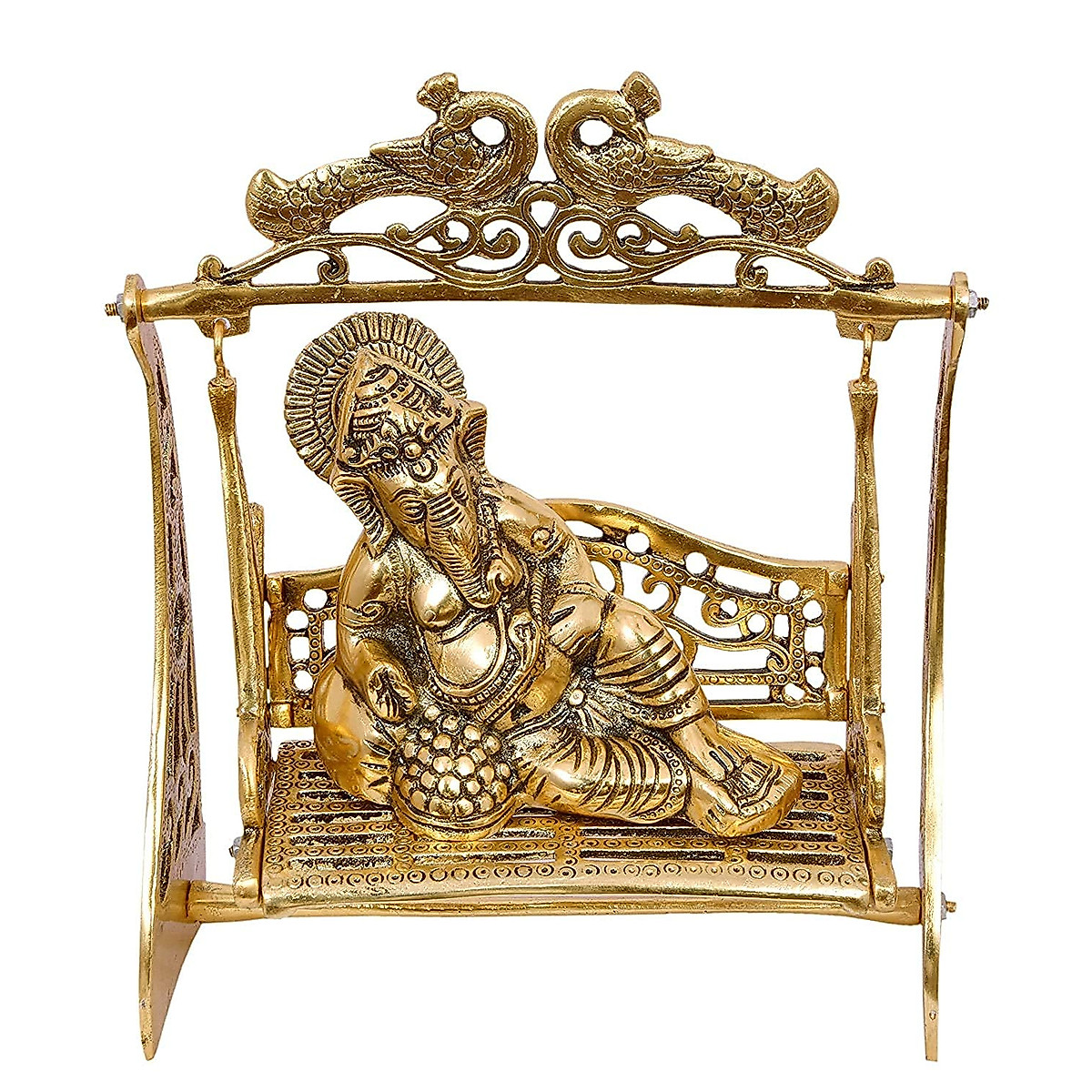 Ganesha Swing Statue/Ganpati Jhoola Murti for Home Pooja Gift/Idol Ganesha Ganpati for Home Decor/ Brrass Mangalkari Ganesha Statue Brrass Ganesha Statue Jhula