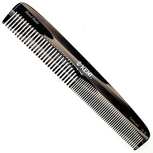 Kent 9T Graphite Fine Tooth and Wide Tooth Comb Detangler Hair Combs - Large Handmade and Saw-Cut Dressing Comb - Wet Hair Comb for Women and Durable Grooming Comb for Men Made in England