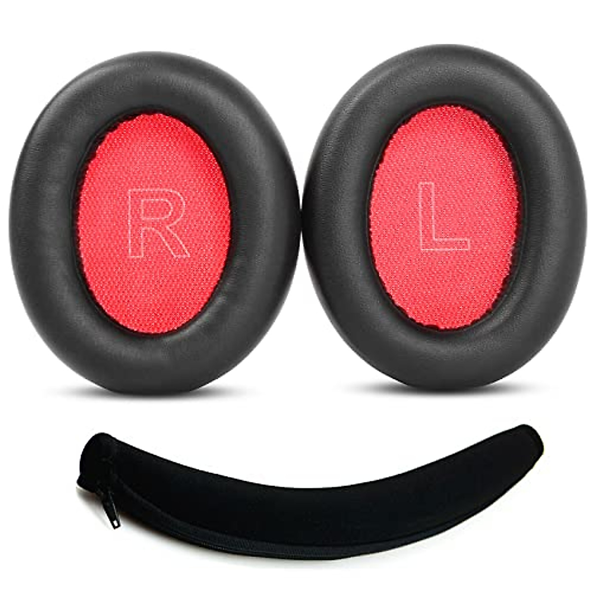TaiZiChangQin Life Q10 / Q10 BT Ear Pads Ear Cushions Replacement Compatible with Anker Soundcore Life Q10 / Q10 Bluetooth Headphone Protein Leather Earpads + Headband Covers