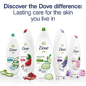Dove Body Wash 100% Gentle Cleansers, Sulfate Free Peony and Rose Oil Effectively Washes Away Bacteria While Nourishing Your Skin, 22 Fl Oz (Pack of 4)