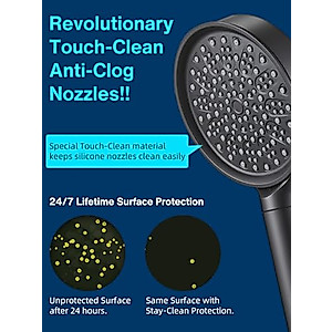 Cobbe Filtered Shower Head with Handheld, High Pressure 6 Spray Mode Showerhead with Filters, Water Softener Filters Beads for Hard Water - Remove Chlorine - Reduces Dry Itchy Skin, Matte Black