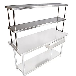 John Boos OS-ED-1260 Stainless Steel 430 Economy Double Overshelf, 60" Length x 12" Width