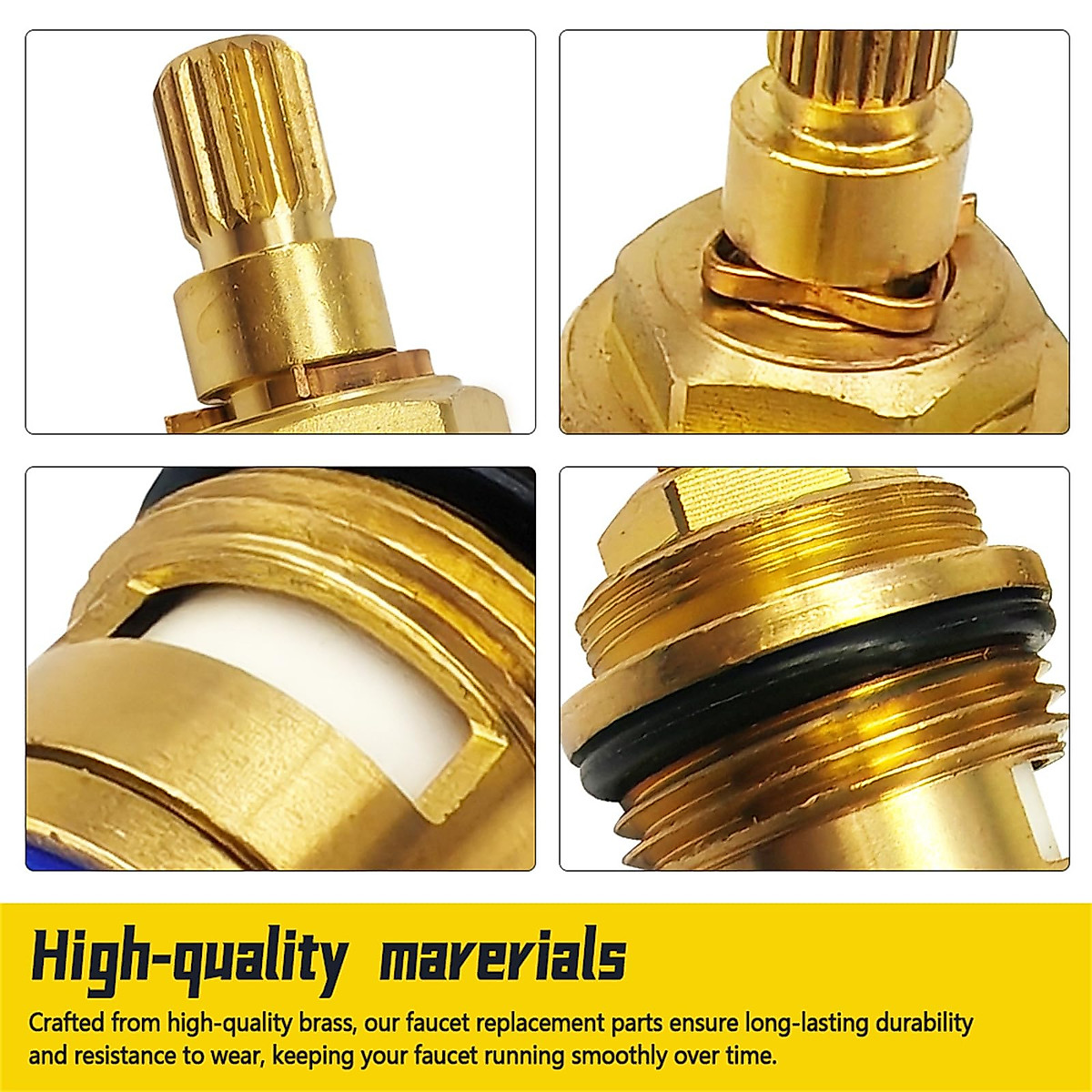 Meyffon 1000187 1000188 Faucet Cartridge Compatible with Kohler Bath Faucet 3/4 Inch Ceramic Valve Cold and Hot Cartridge Counterclockwise Close and Clockwise Close