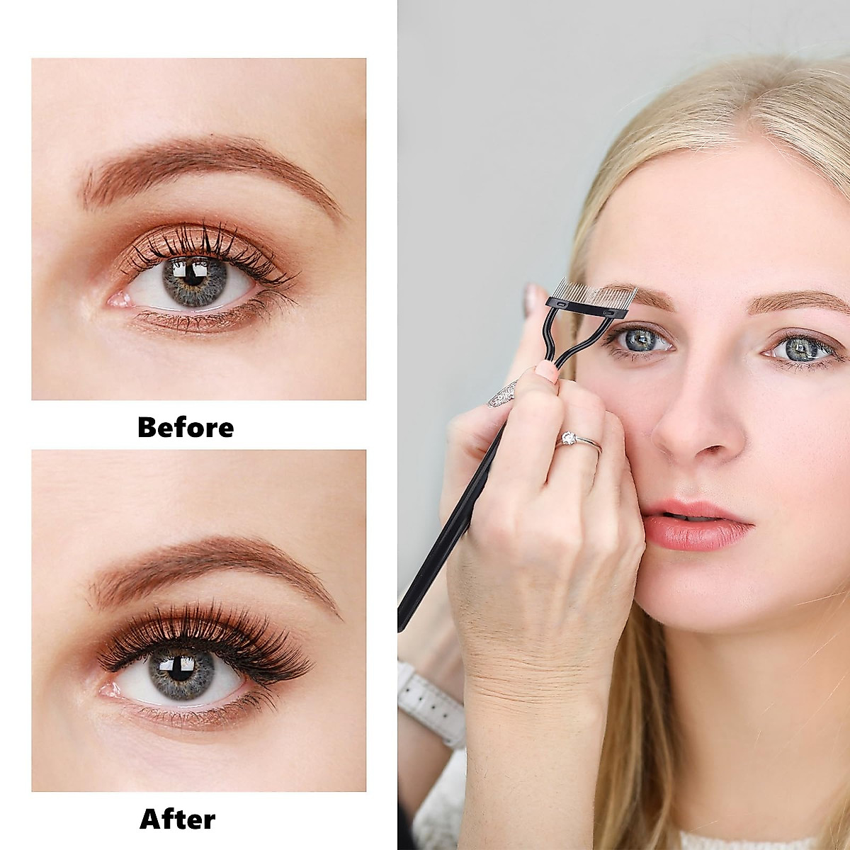 4 Pcs Lash Comb Eyelash Separator Metal Teeth Mascara Comb Eyelash Definer Lash Separator Tool Eyelash Brush