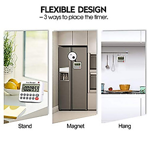 AIMILAR Digital Kitchen Timer - Magnetic Count Up Down Direct Entry Cooking Timer with Loud Alarm, Auto Shut-Off & Memory Function, 99 Hrs 99 Mins 99 Secs, 10 Key Timer for Cooking, Exercise, Games