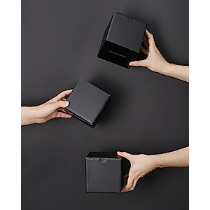 JTRF Small Gift Boxes with Lids – 10-Pack Recyclable Cardboard Boxes for Gifts, Invitations, Organization Sturdy Kraft Boxes – Gift Boxes Bulk Pack (4 x 4 x 4, Black)