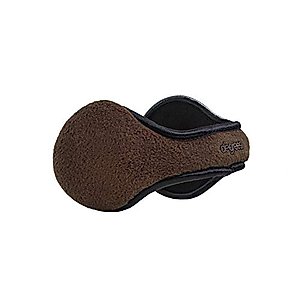 180s Degrees Winter Ear Warmers | Behind-the-Head Adjustable & Foldable Earmuffs (Brown Fleece)