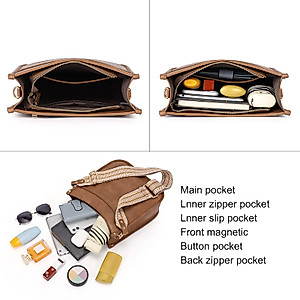 CLUCI Crossbody Bag Purses for Women 2Pcs Leather Hobo Handbag Wallet Set With 2Adjustable Guitar Strap Shoulder Handbag