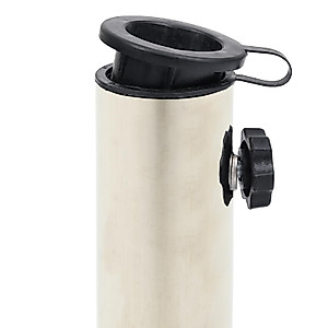 vidaXL Half-Round Black Umbrella Base, Durable Granite Construction, Stainless Steel Tube, Adapters for Various Parasol Sizes, Stable Garden Furniture Accessory - 15.7"x11"x1.6" - 22 lb Weight