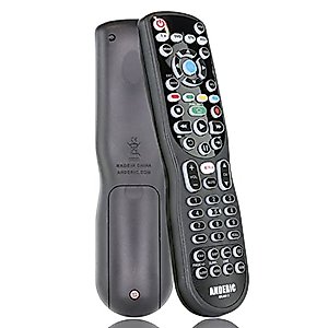 4-in-1, 4-Device IR Universal Remote Control with Macro, Learning, Backlit, Netflix Apps Keys for All TVs, Streaming Players, BluRay Player, Audio, Cable, Roku, Apple TV and More - Anderic RRU401