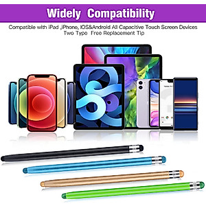 Liromna Stylus Pens for Touch Screens(4 Pcs), Sensitivity Capacitive Stylus 2 in 1 Stylus Pen with 8 Extra Replaceable Tips for iPad Tablets Samsung Galaxy PC All Universal Touch Screen Devices