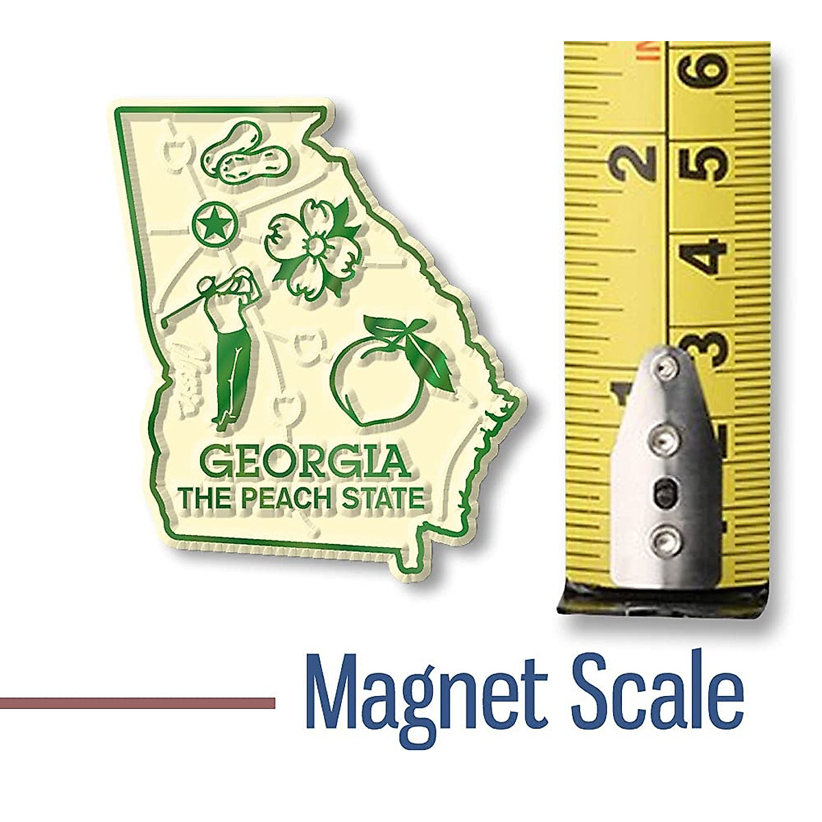 Georgia Small State Magnet by Classic Magnets, 1.8" x 2.1", Collectible Souvenirs Made in The USA