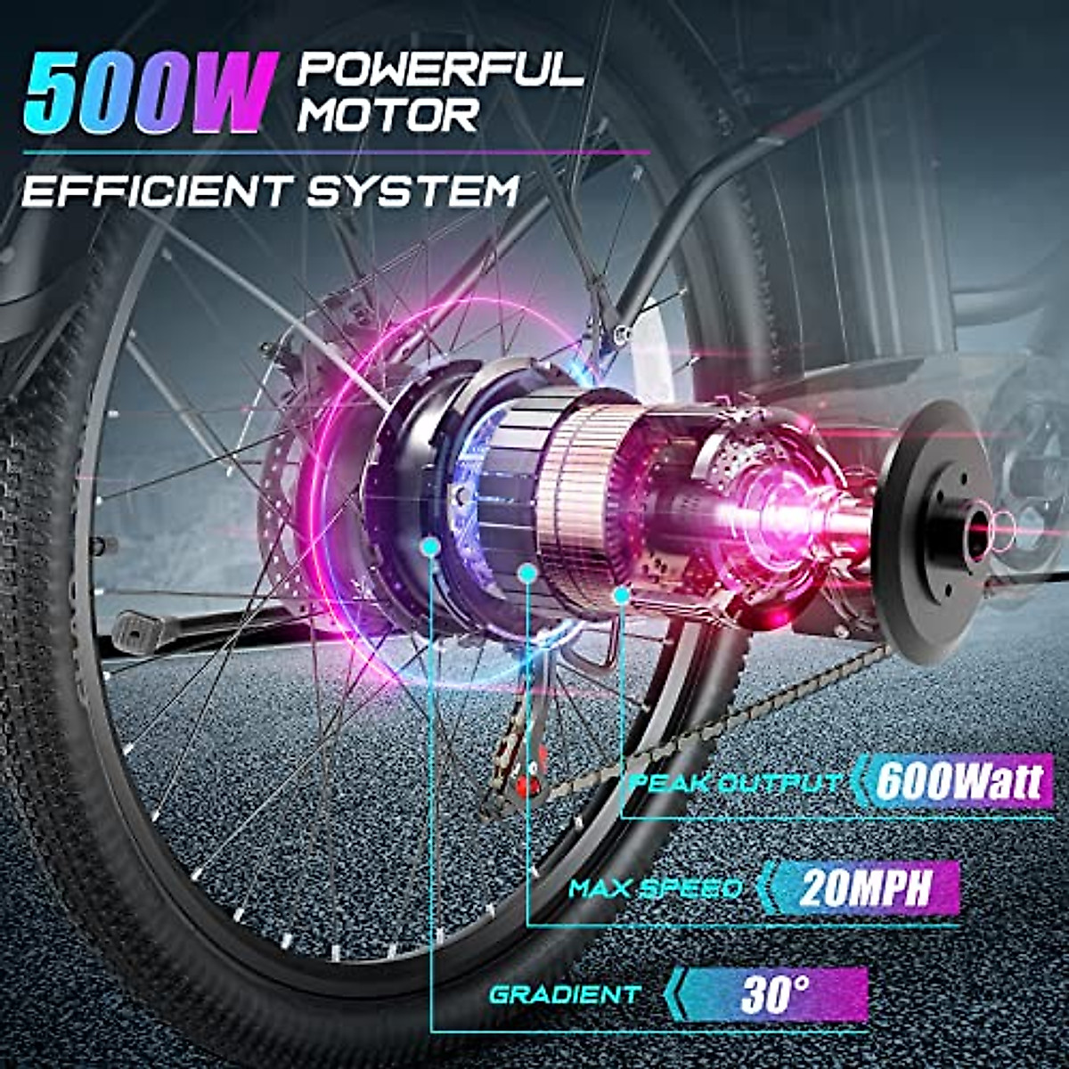 Vivi Electric Bike, 26/20 Inch Electric Bicycle for Adults, 500W E-Bike with 48V Removable Battery, Shimano 7 Speed Electric Commuter Cruiser Bike 20MPH & 50 Mile Adult Electric Bikes City Women