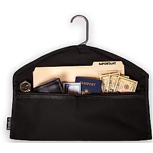 Hanger Diversion Safe by Stash-it, Hidden Pocket Safe, Fits Under Hanging Clothes with Pocket to Hide Valuables for Home or Travel