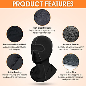 Balaclava Long Neck Face Mask - Dustproof Windproof - Hood Beanie Thermal Tactical Mask - Outdoor Sports - Adult Motorcycle, [1pc] Black