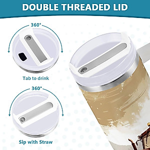 Kigai 40 oz Farmer Driving A Tractor Tumbler with Handle and Straw Lid, Insulated Cup Reusable Stainless Steel Water Bottle Travel Mug for Water, Iced Tea or Coffee