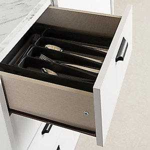 South Shore Amaro Kitchen Island with Storage, White Marble and White