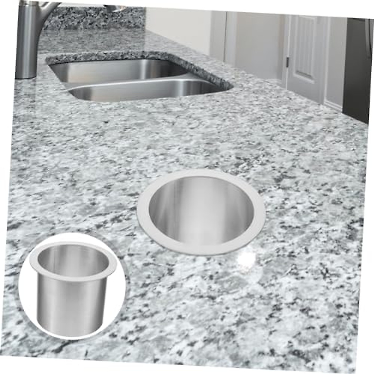 Cabilock Garbage Chute Kutsinta Tartlet Moulds Stirrer Uruli Grommets Counter Pie Tiny Food Small Tart Mould Kitchen Trash Chute Chock Drill Round Muffin Tin Silver Stainless Steel