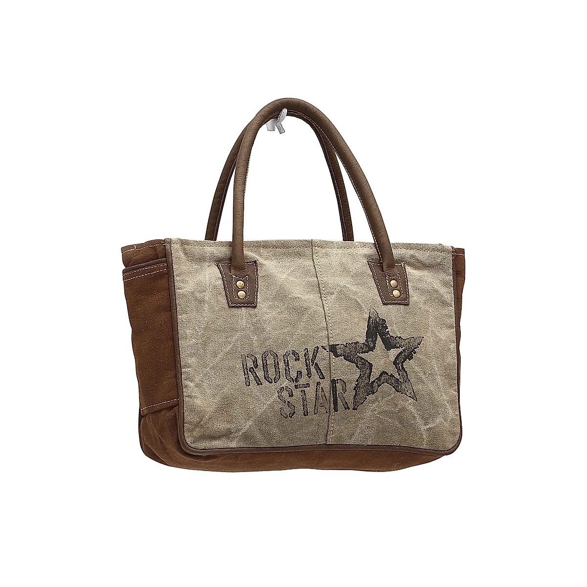 Myra Bags Rock Star Upcycled Canvas Hand Bag S-1045