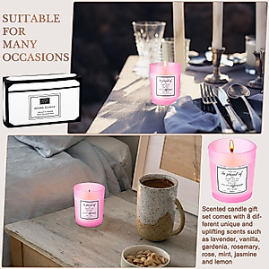 MTLEE 16 Pcs Candles for Home Soy Wax Scented Candle Jar Candles Gift for Women Thank You Gifts for Christmas Birthday Mother's Day Coworker Nurse Volunteer Teacher(Inspirational,Pink)