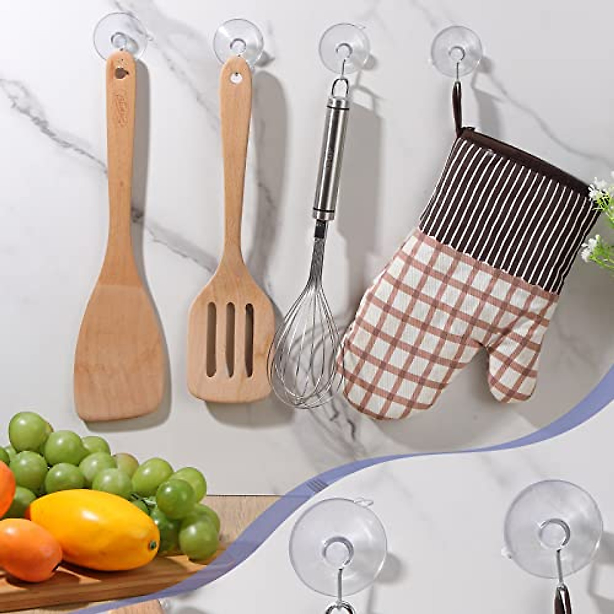 Unittype 120 Pieces Suction Cup Wall Hooks PVC Reusable Clear Suction Cups with Metal Hooks Practical Hanging Supplies Without Nails for Wall Door Glass Window Kitchen Bathroom Shower, 45 mm