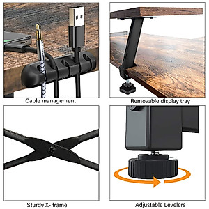SUAYLLA L Shaped Desk with Drawers, Computer Gaming Desk with Storage Shelves, Work Desk for Home Office L-Shaped, 2 Person Long Table for Writing Workstation, Rustic Brown