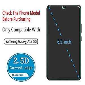 HPTech (2 Pack) Designed For Samsung Galaxy A13 5G Tempered Glass Screen Protector, Easy Installation, Bubble Free, Case Friendly