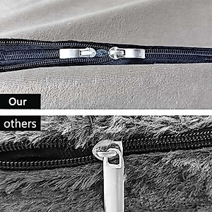 ZGLCQSGY Bean Bag Chair Cover 5ft Fluffy Bean Bag Chairs for Adults PvFur Light Grey BeanBag Cover Living Room Furniture