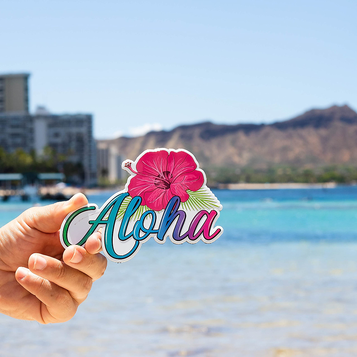 Aloha Designs ALOHA Clear Cosmetic Bag for Women Roomy Makeup Bag Travel Splash-proof Toiletry Bag Accessories Organizer Plus Aloha Gift Kit 1 Aloha Decal, 1 Aloha Magnet & 1 Air Freshener