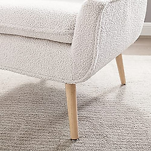 Linon Ivory Sherpa Accent Reid Chair, White