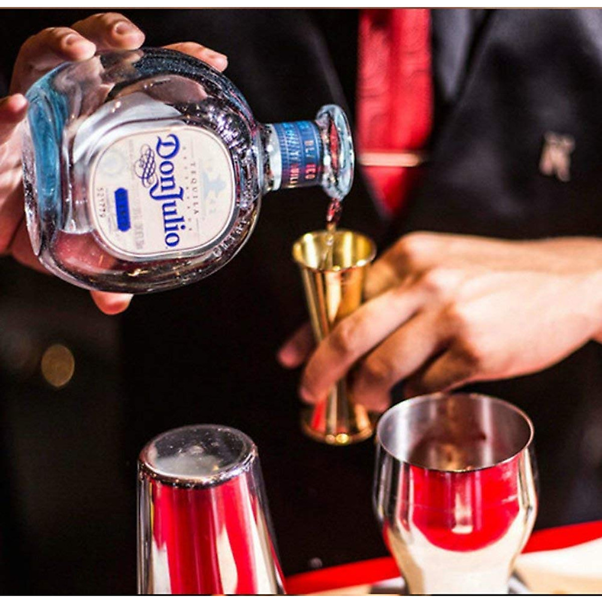 BarSoul Gold Boston for Professional Bartender and Home Bar Including 18oz & 28oz Tins, Strainer, Measuring Jigger, Muddler,Mixing Spoon and Cocktail Pourer (9 Piece), 2