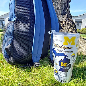 University of Michigan 30oz Stainless Steel 3D Icon Tumbler – High Performance Double-Walled Thermos w/Convertible Lid & Straw – Insulated Decorative NCAA Beverage Vessel – Keeps Drinks Hot or Cold