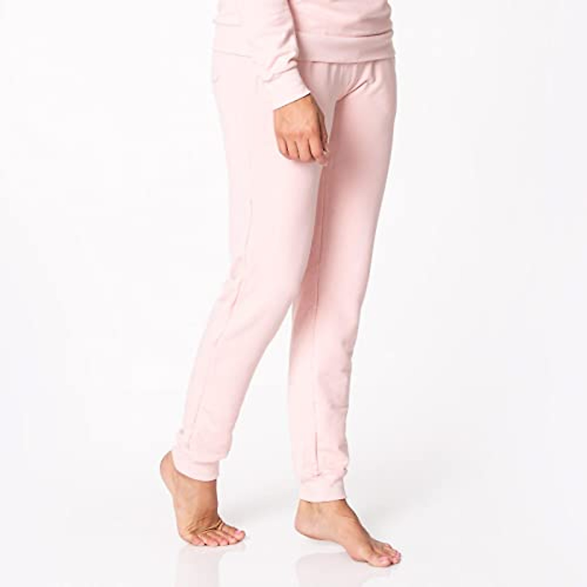 KICKEE Solid Women’s Fleece Sweatpants, Ultra Soft Joggers (Baby Rose - L)