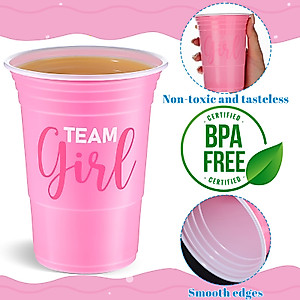 Norme 30 Pcs Gender Reveal Plastic Cups Team Boy Team Girl Disposable Blue Pink Plastic Cups Gender Reveal Party Supplies for Beverage Drink Tableware(16 oz)