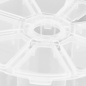 Agatige 8 Grids Storage Jewelry Box, Plastic Material Round Storage Containers Craft Storage for Hand‑Made Loose Beads